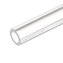 Clear Rigid Tube Round Plastic Tubing with Black Rubber Cap, 305mm/ 12 ...