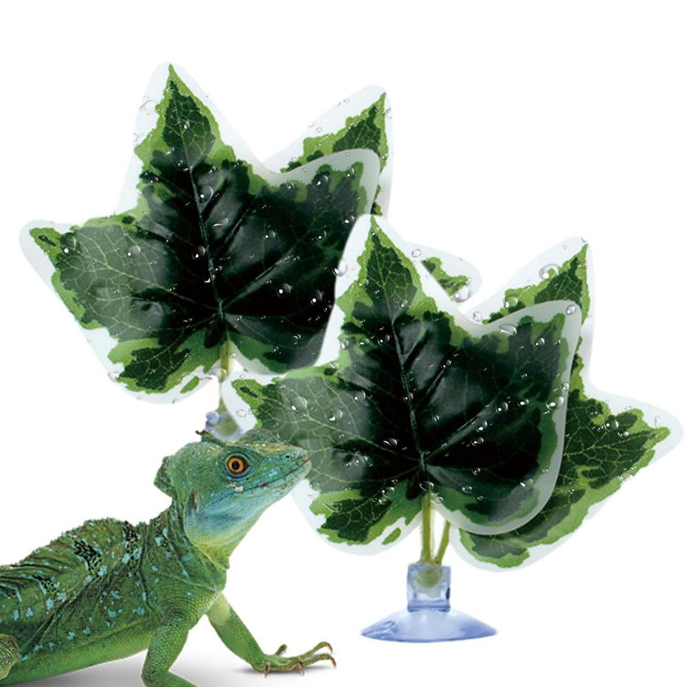 Tohuu Artificial Water Plant Leaf Set of 2 Pond Resting Spot Leaves Ornaments with Suction Cup ...