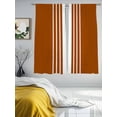 Burnt Orange White Stripe Semi Sheer Curtains 72 Inch Length 2 Panels ...