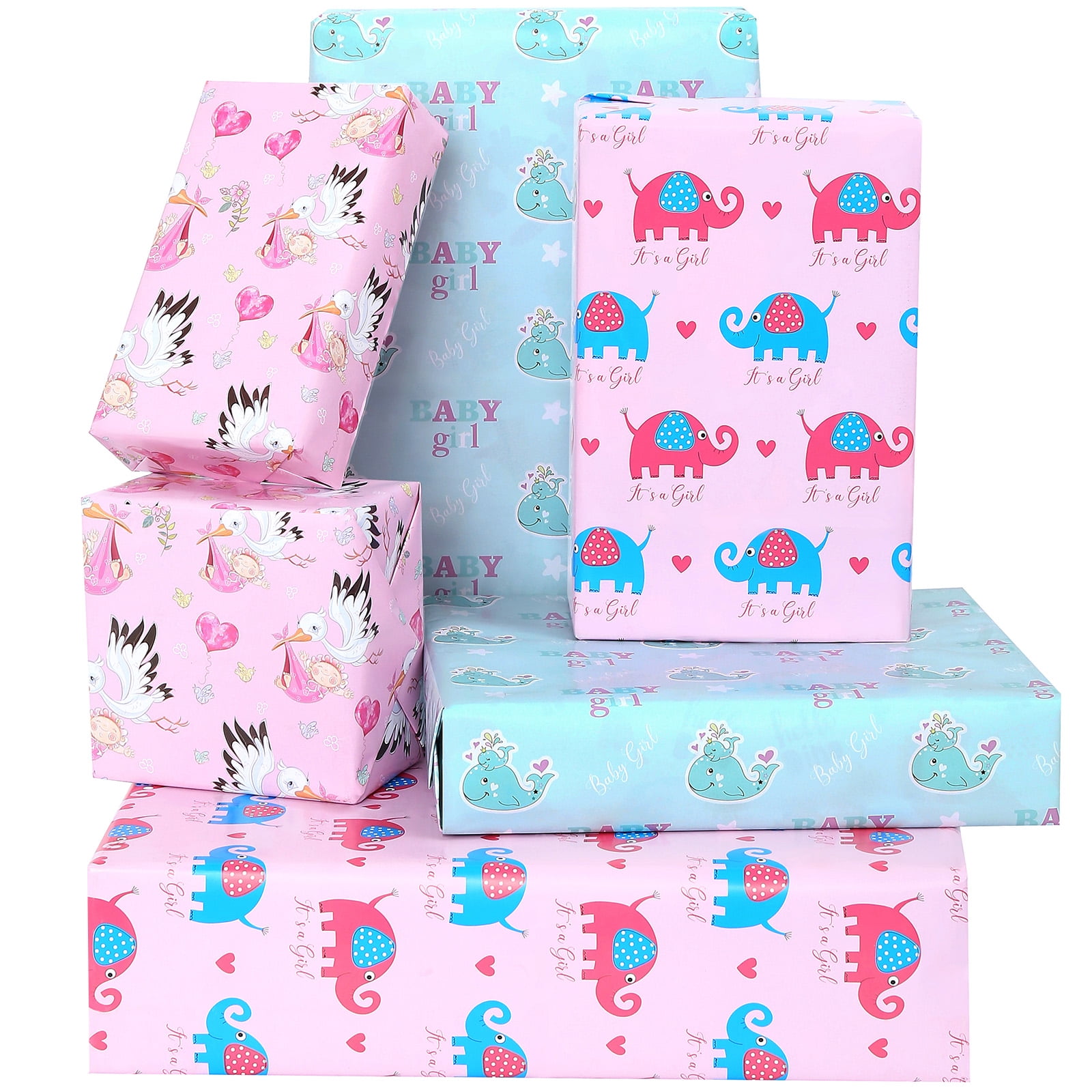 Birthday Wrapping Paper for Baby Girls Kids - Cute Gift Wrap Paper for ...