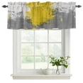 Abstract Art 2 Panels Kitchen Valance, Yellow Grey Wall Mottled Texture ...