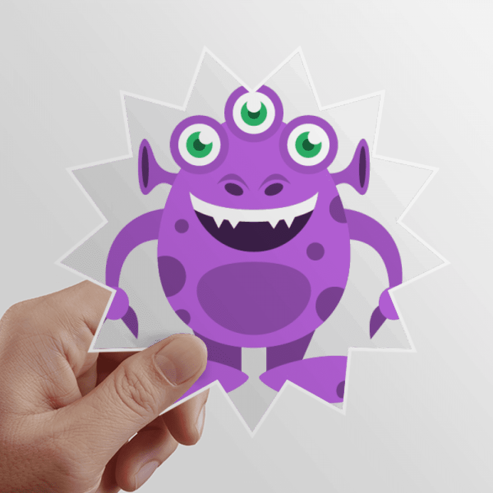 Universo monstruo extraterrestre alienigena morado Calcomanías solares ...