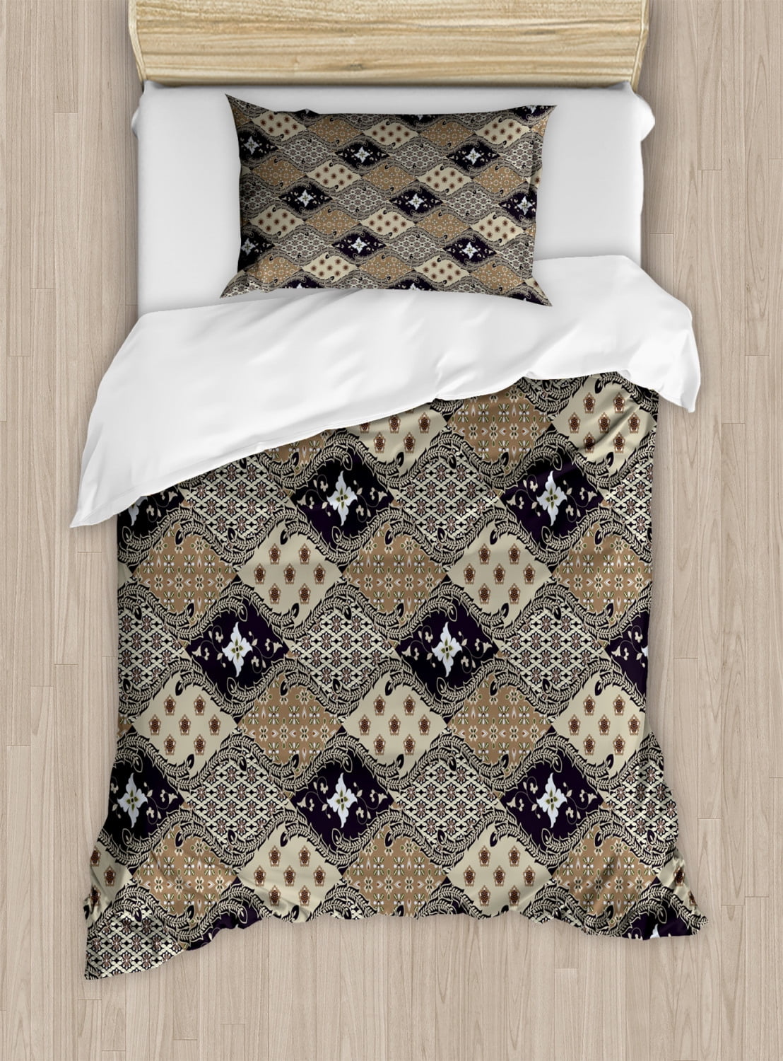 Asian Twin Size Duvet Cover Set, Indonesian Javanese Style Batik ...