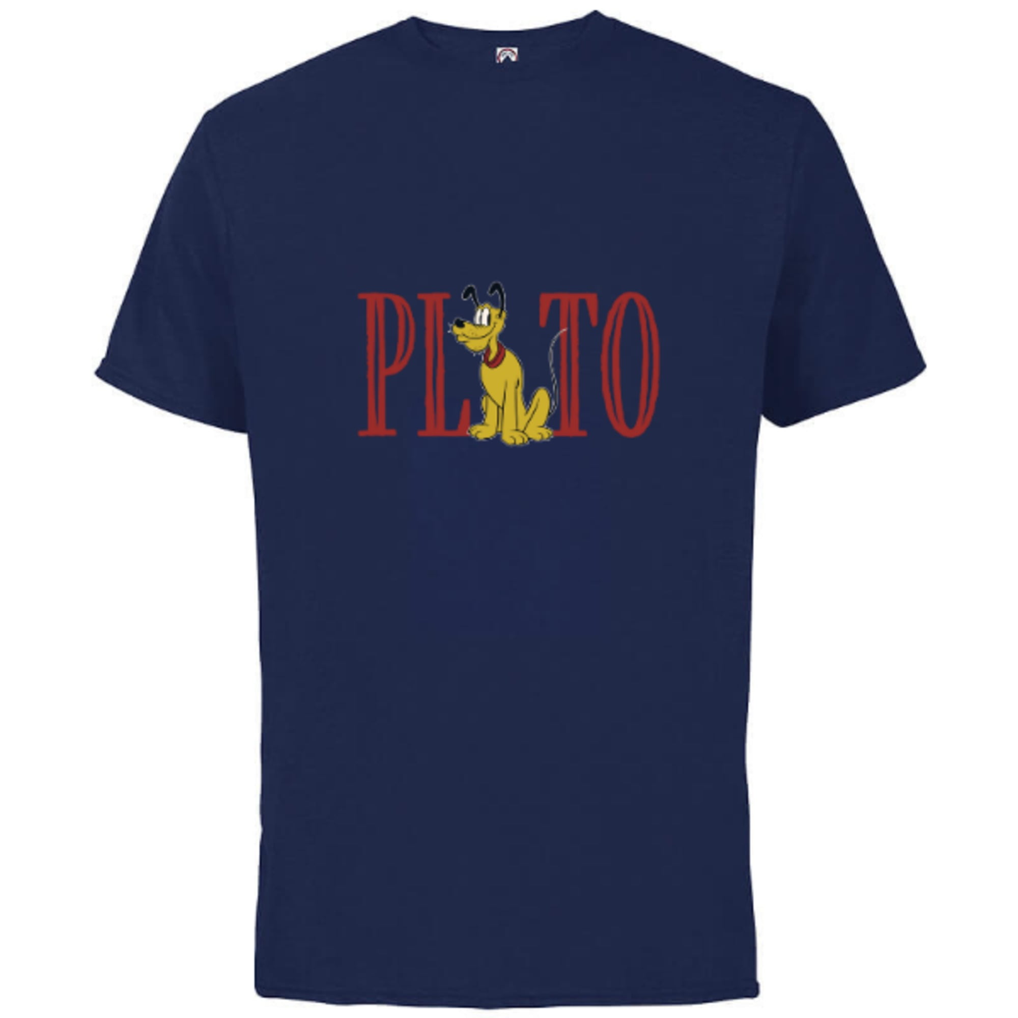 Disney Mickey and Friends Pluto Lettering Classic - Short Sleeve Cotton ...