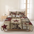 Full Quilt Bedding Set Vintage Texas Western Country Star Breathable ...