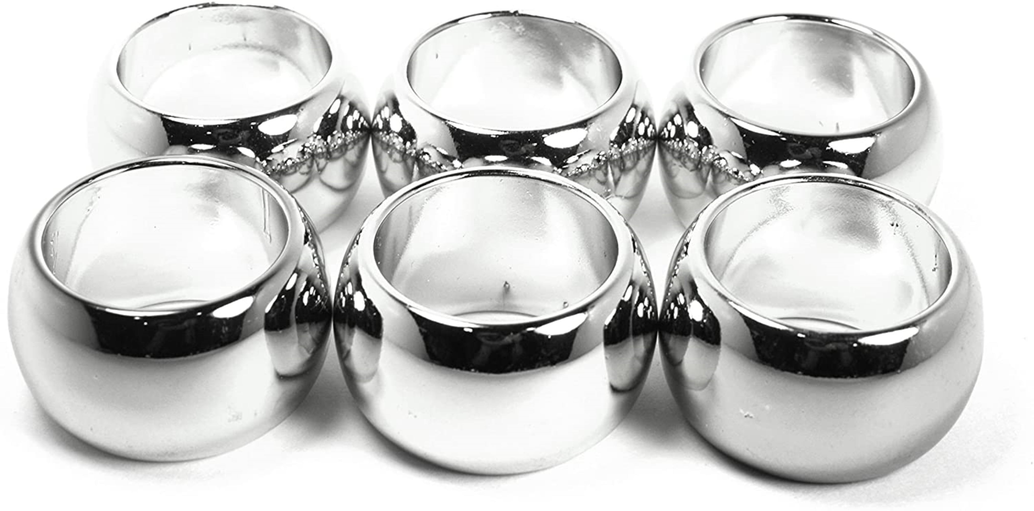 6 Silver Fun Elegant Reusable Round Plastic Napkin Rings - Walmart.com