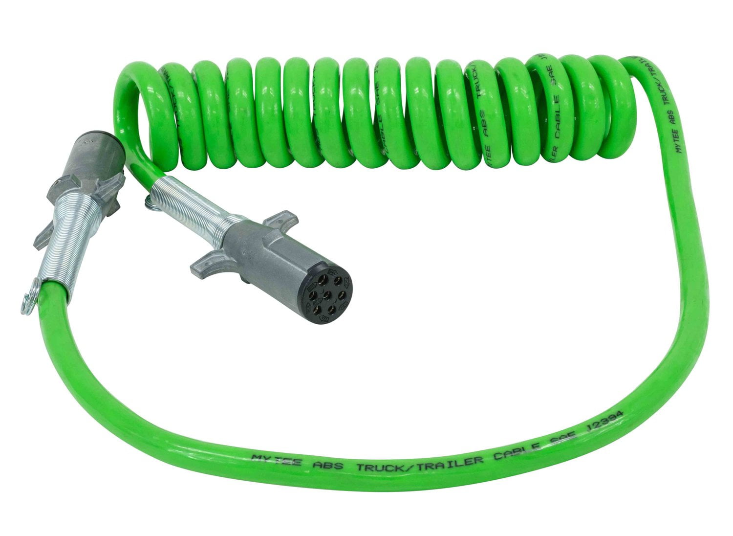 7-Way ABS Coil 15' (Green) 48" x 12" Leads Trailer Electrical Power ...