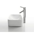 KRAUS Soft Rectangular Ceramic Vessel Sink in White with Sheven Faucet ...