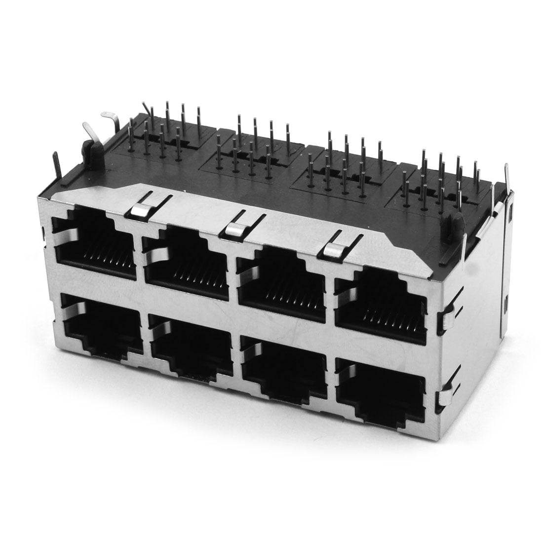 RJ45 8P8C Female 8 Port PCB Mounting Modular Jack Ethernet Network ...