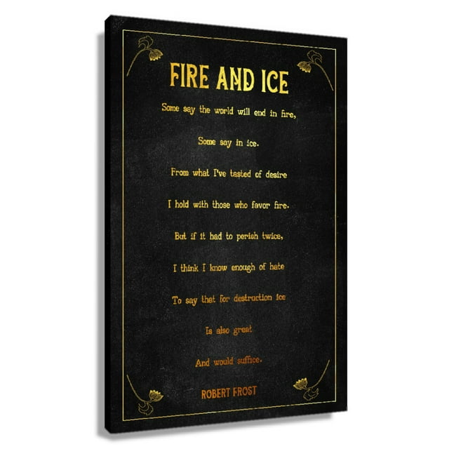 Fire And Ice Poem Wall Decor Robert Frost Quote Wall Art Poetry Poster ...