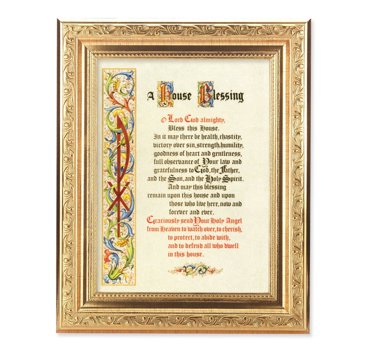 House Blessing Picture Framed Wall Art Decor Medium, Gold-Leaf Antique ...
