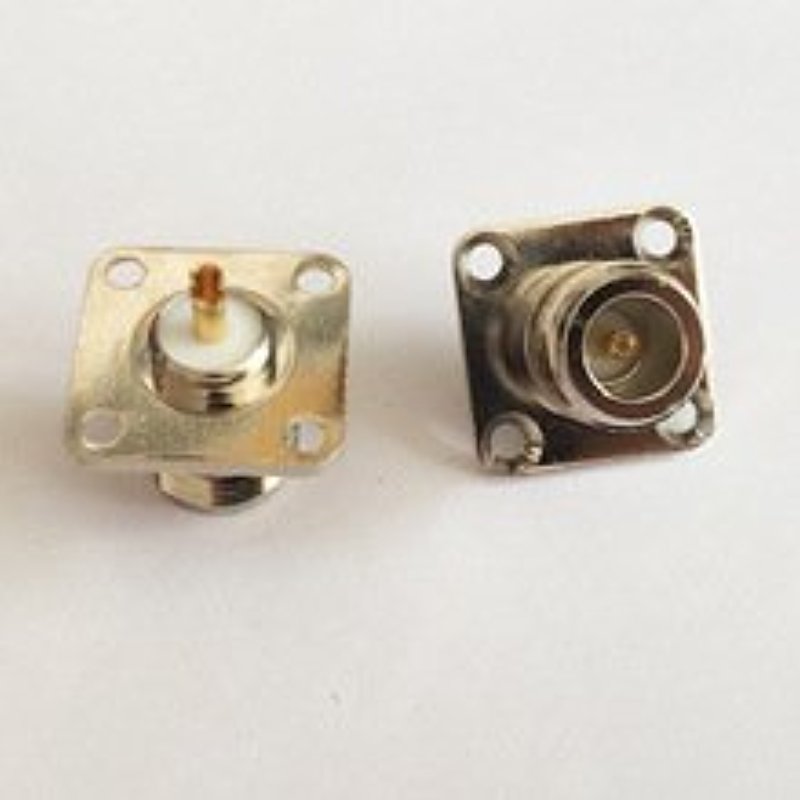 RF N type Female Jack RF Coaxial Connector 4-hole Panel Mount With ...