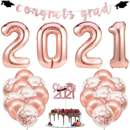 Rose Gold Graduation Decorations 2021 Congrats Grad Banner Graduation ...
