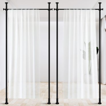 IHOMEPARK Room Divider Curtain Rod, No Drilling Rod, 48-120inch (H) 28 ...