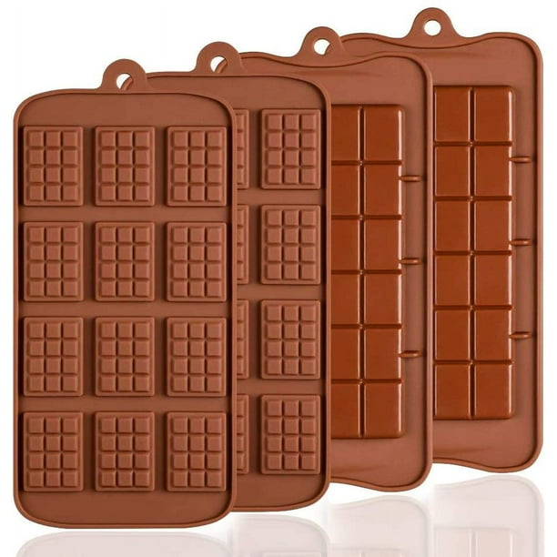 Silicone Chocolate Molds, 2 Types Non-Stick Candy Protein Energy Bar ...