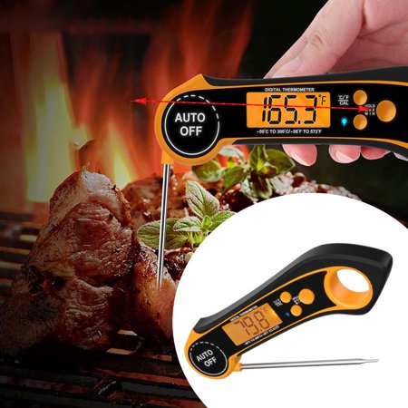 Digital Waterproof Meat Foldable Probe Food for Beef Orange | Walmart ...
