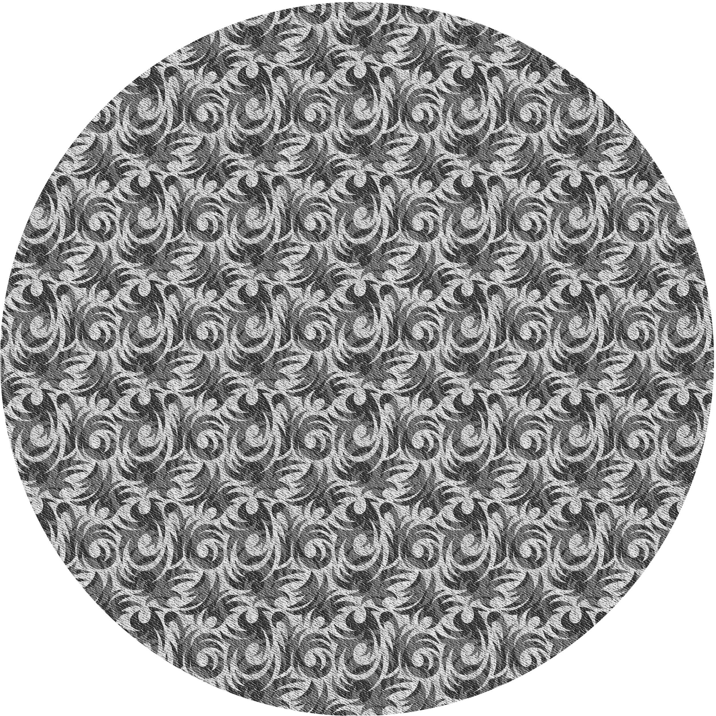Ahgly Company Indoor Round Patterned Gray Cloud Gray Area Rugs, 8 ...
