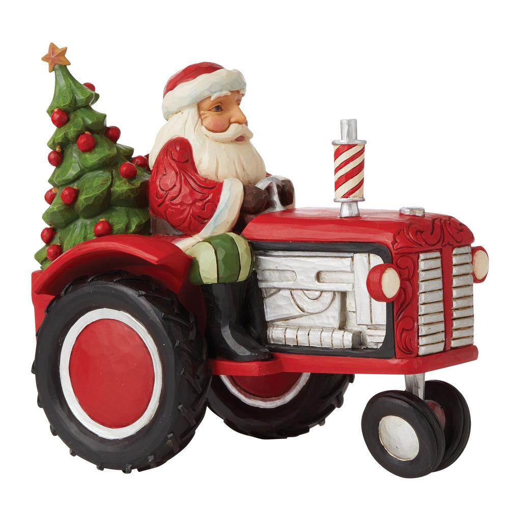 Jim Shore Country Living Santa Driving Tractor Christmas Figurine ...