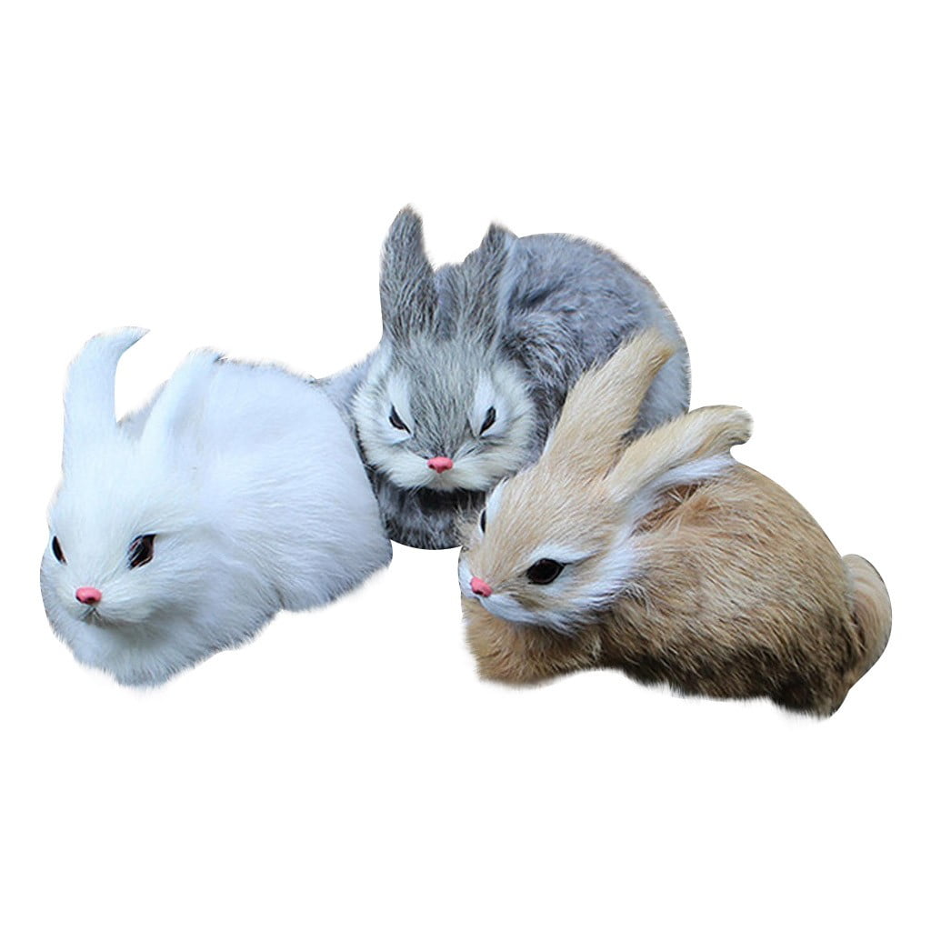 Fridja 15cm Realistic Cute Plush Rabbits Lifelike Animal Simulation Toy ...