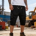 AGKIZG Solid Color Men's Summer Cargo Pants Drawstring Elastic Waist ...