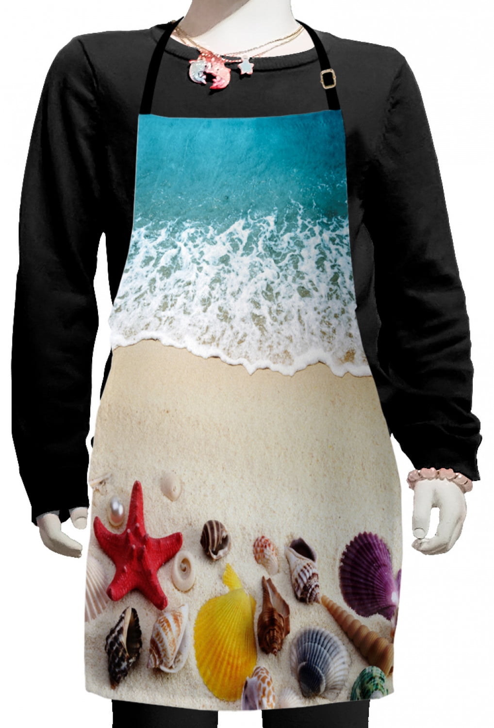 Beach Kids Apron, Sea Shells on Sandy Coast Tropical Island Shore ...