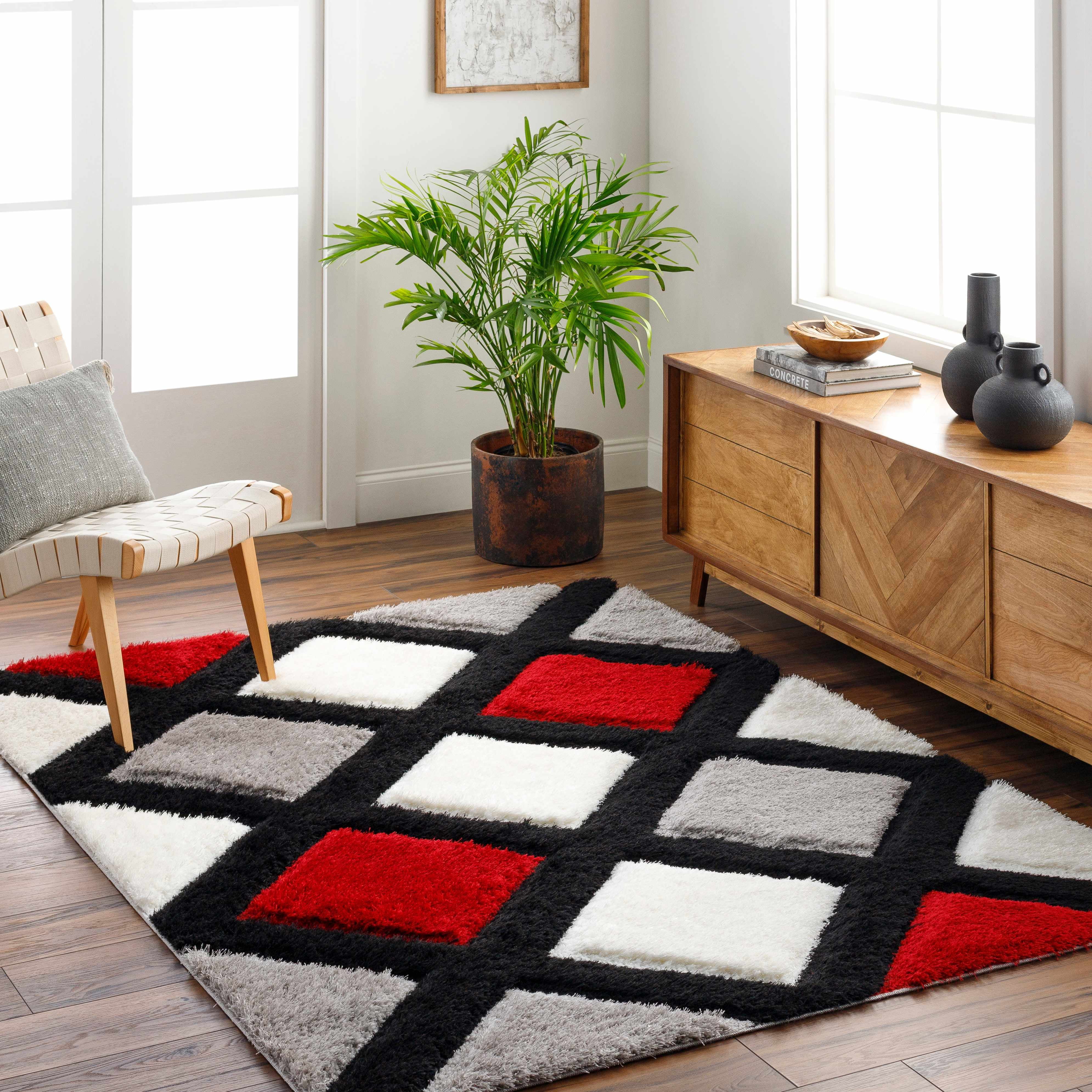 Hauteloom Amias Living Room, Bedroom Area Rug - Plush Pile - Gray ...