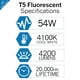 Luxrite F54T5/841/HO 54W 46 Inch T5 Fluorescent Tube Light Bulb, 4100K ...