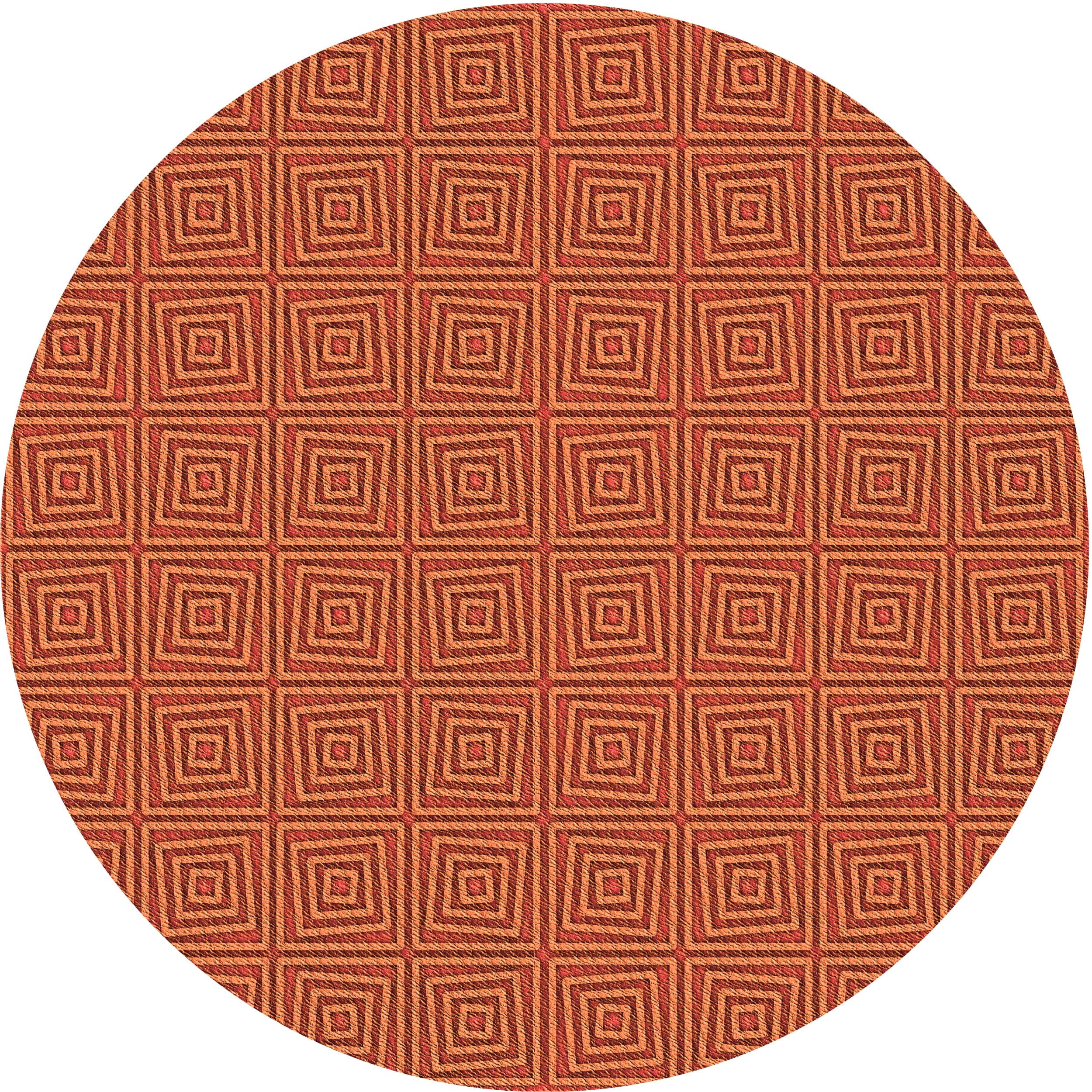 Ahgly Company Indoor Round Patterned Neon Orange Area Rugs, 6' Round ...