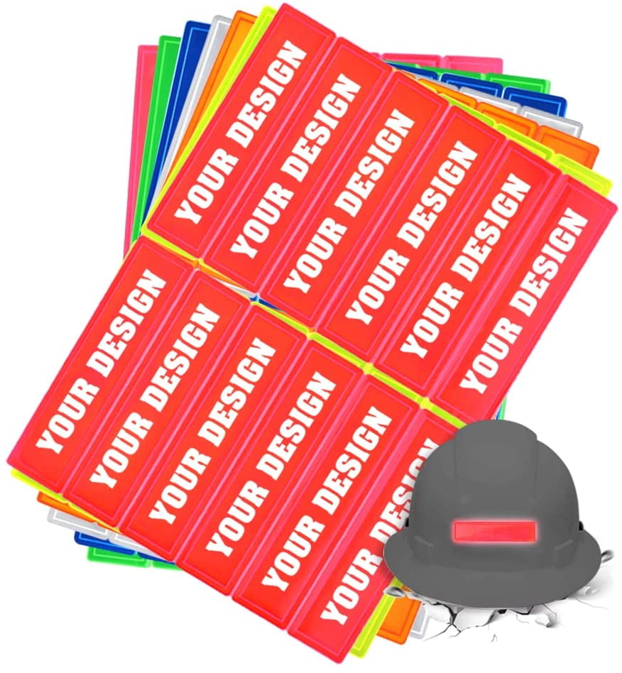 High Visibility Reflective Safety Hard Hat Sticker Customize Logo Hi ...