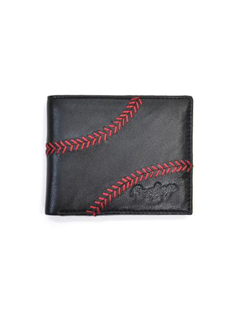 Rawlings Men's Baseball Stitch Bifold Wallet Black OS - Walmart.com