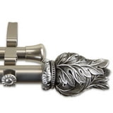 Tulip 1" Double Curtain Rod 66-120 inch - Satin Nickel - Walmart.com