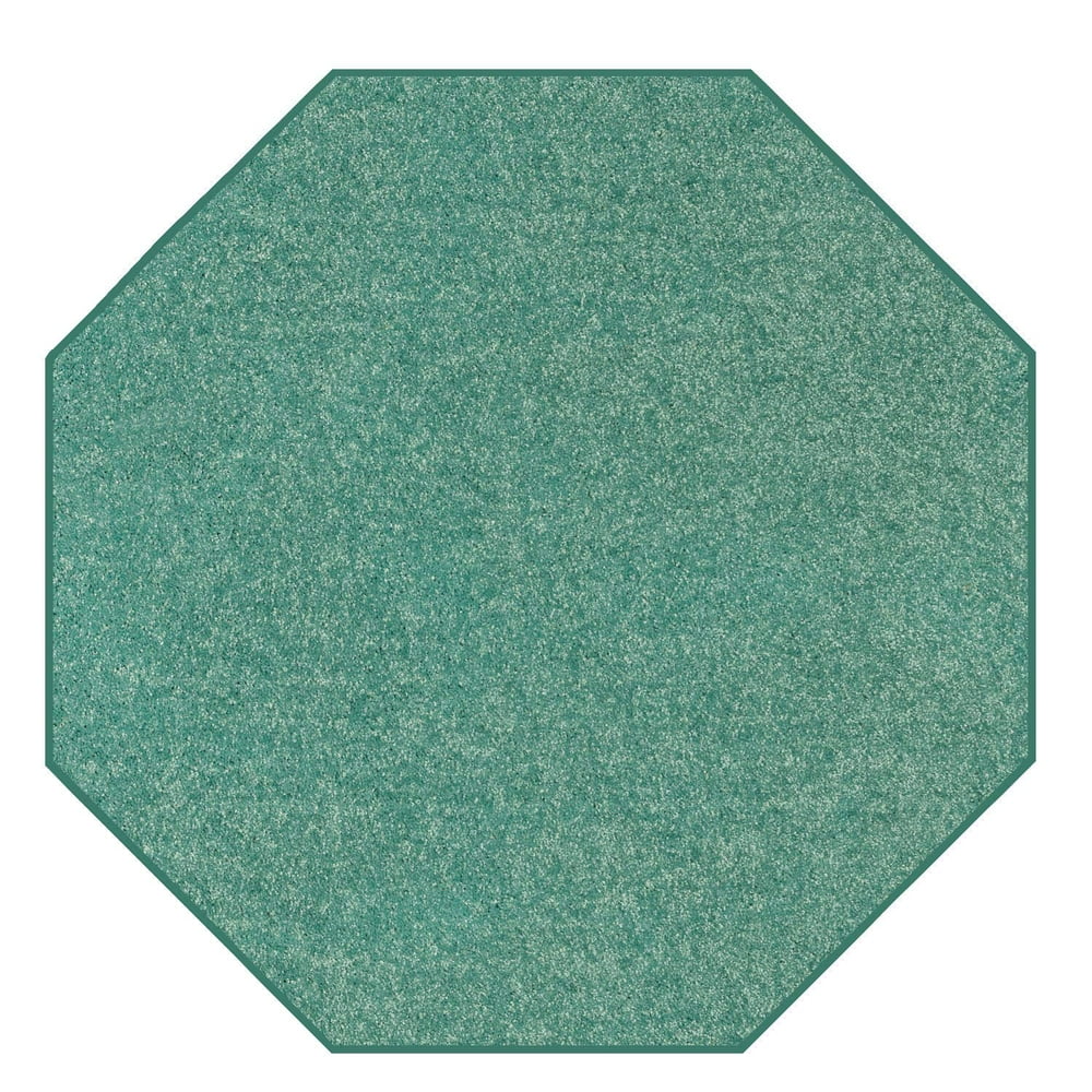 Home Queen Solid Color Octagon Shape Teal 12' Octagon - Area Rug ...
