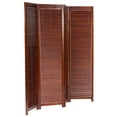 Oriental Furniture 6 ft. Tall Adjustable Shutter Room Divider Walnut 4 ...