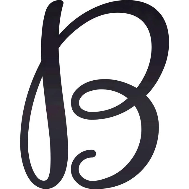 Acrylic Letter B Script, 3'' Tall Transparent Black Alphabet Craft ...