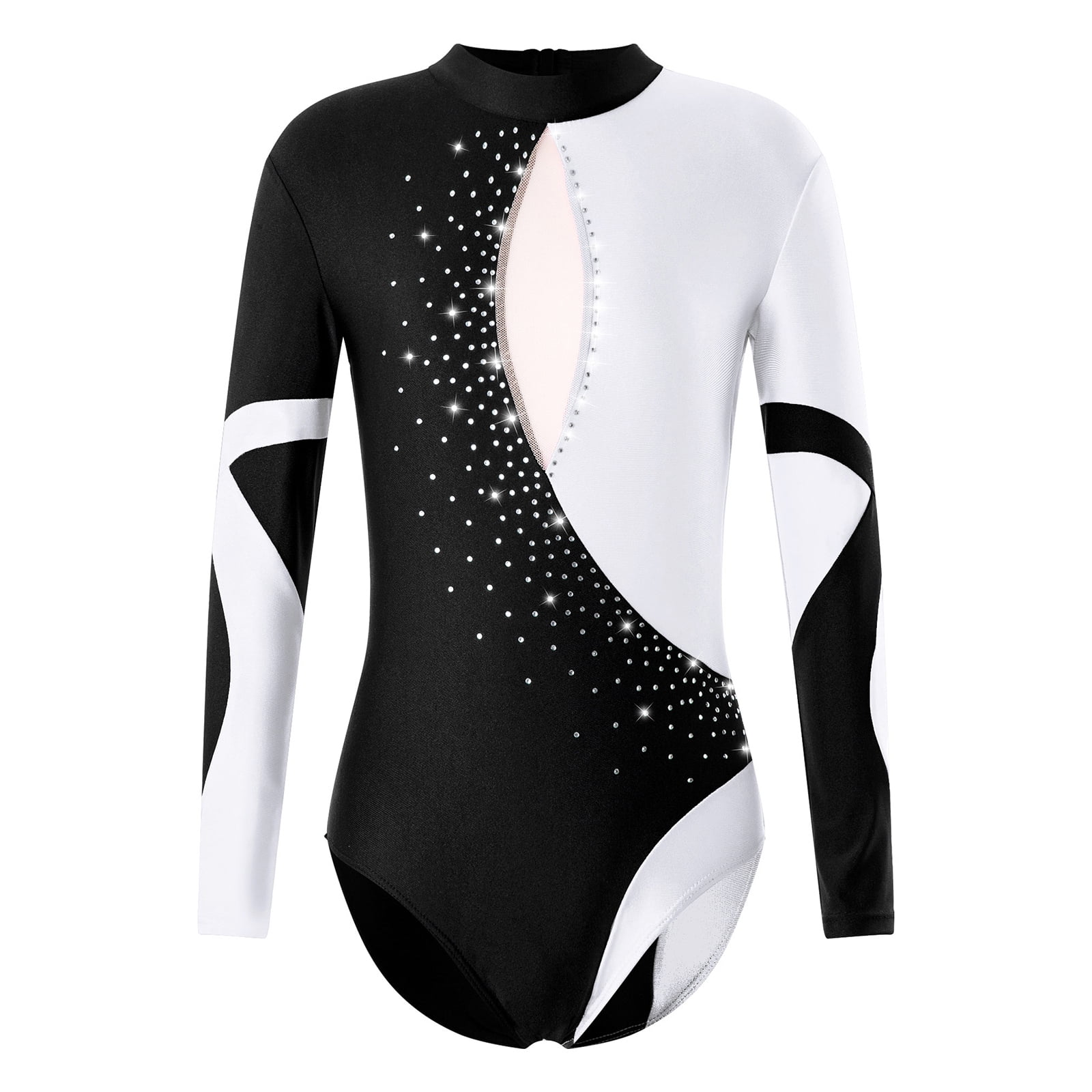 inhzoy Girls Shiny Rhinestone Gymnastics Leotards Silver 8 - Walmart.com