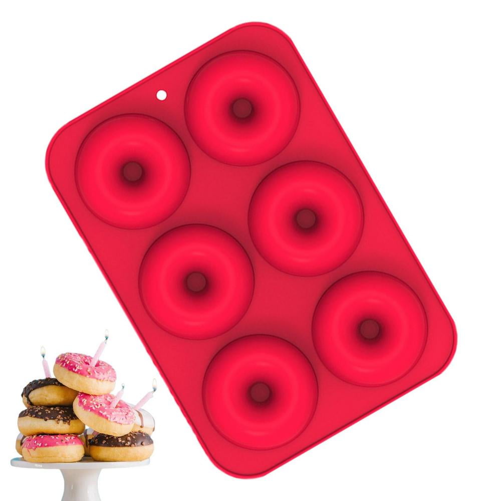 Tohuu Donuts Baking Pan Non-Stick Silicone Donut Mold 6 Full-Size ...