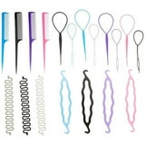 19 Pcs Hair Braiding Tool, DIY Hair Styling Tool Kit Updo Ponytail ...