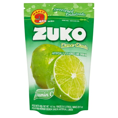Zuko Drink Mix, Lime, 14.1 Oz, 1 Count - Walmart.com