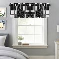 Black Linear Grid Valance Curtain 1 Panel, Modern Abstract Geometric ...