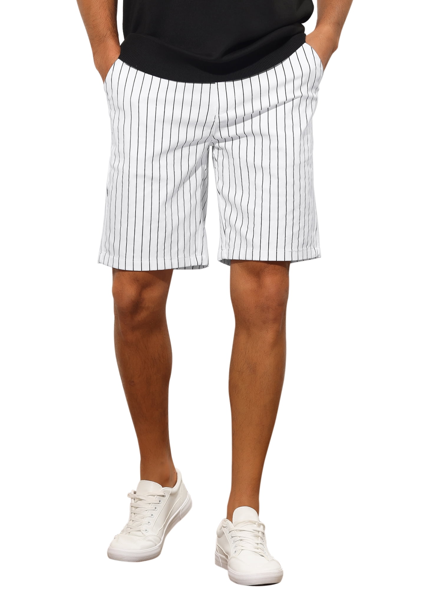 Lars Amadeus Striped Shorts for Men's Regular Fit Summer Chino Shorts ...