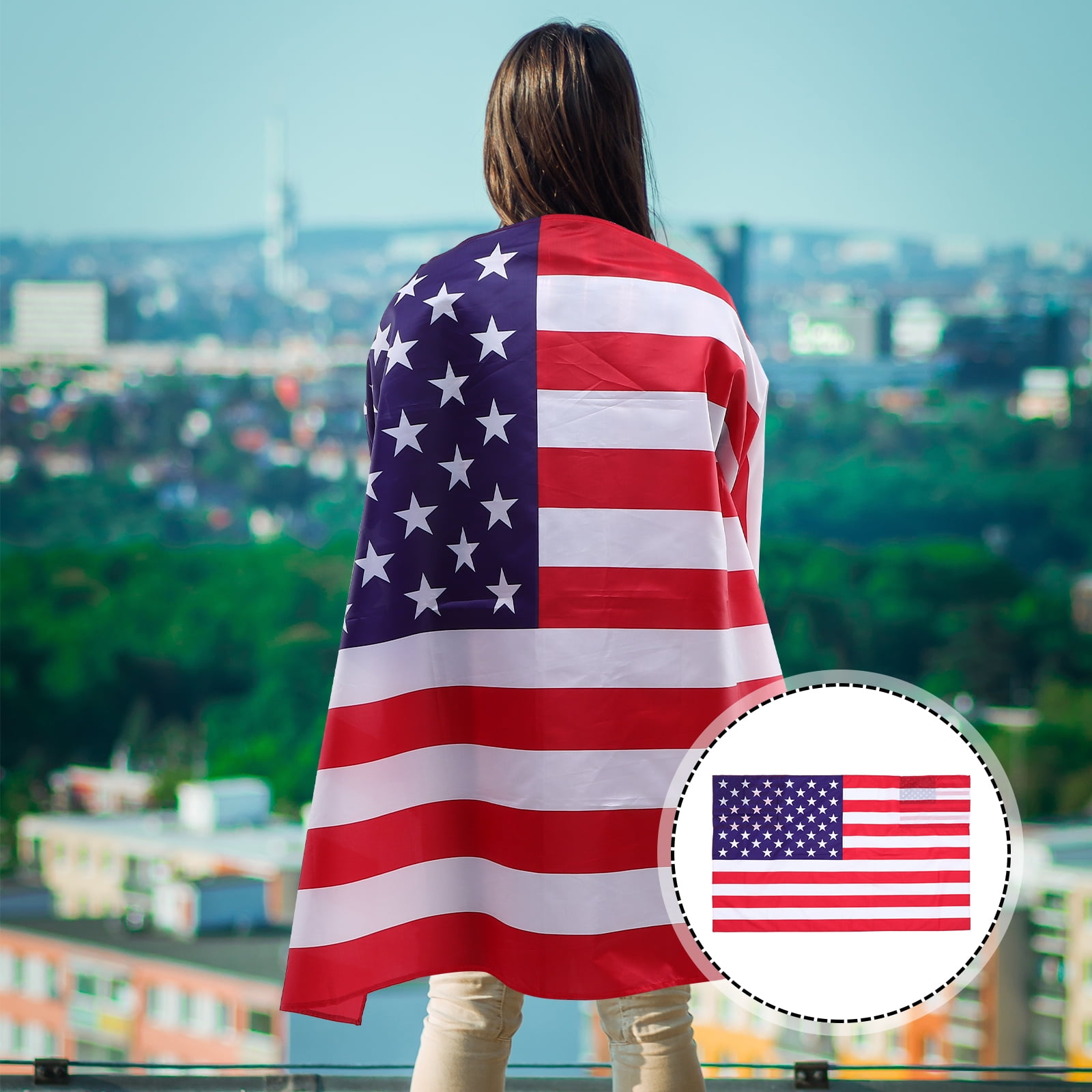 Buy Frcolor Flag Cape Day American July Costume Cloak Independence 4Th ...