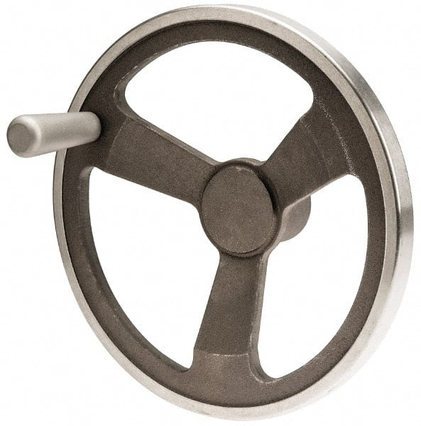 Jergens 12", 3 Spoke Offset Handwheel with Handle 2-1/2" Hub, Aluminum ...