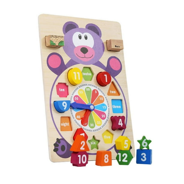 Reloj De Madera Juguete Conteo Educación Temprana Matemáticas ...