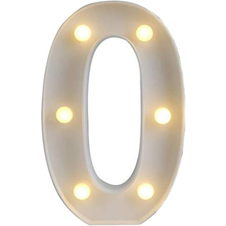 Decorative Led Light Up Number Letters, White Plastic Marquee Number ...