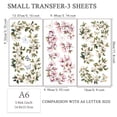 3 Sheets 3 Styles Waterproof Decorative Stickers Self Adhesive Floral ...