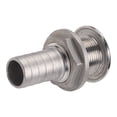 Wofarmy Barbed Half Thread Drain Fitting Marine Thru-Hull Drain Silver ...
