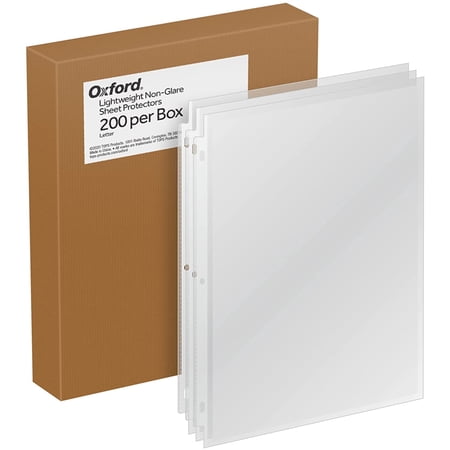 Oxford Lightweight Sheet Protectors, Non Glare Matte, Top Load, Letter ...