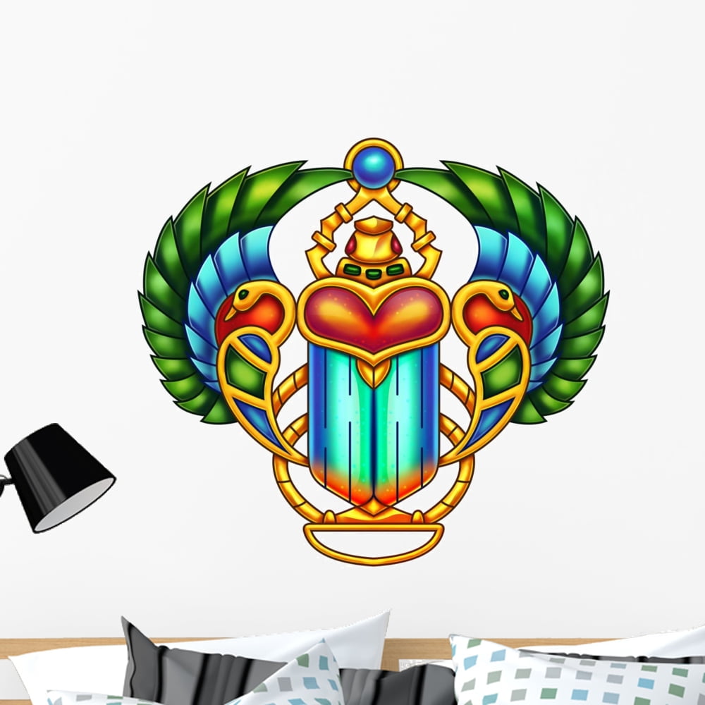 Colorful Egyptian Scarab Wall Decal Wallmonkeys Peel and Stick Graphic ...