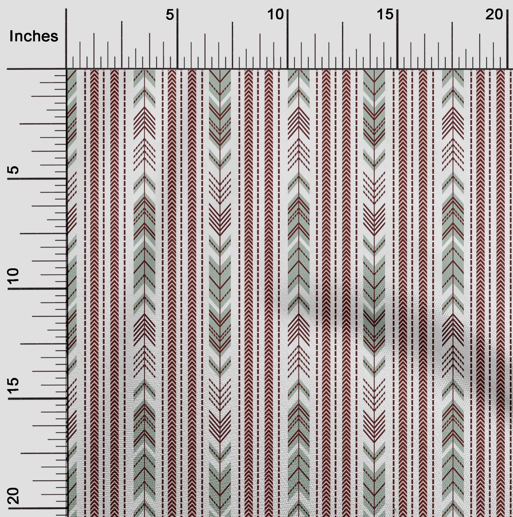 oneOone Silk Tabby Fabric Arrow & Stripe Geometric Printed Fabric 1 ...