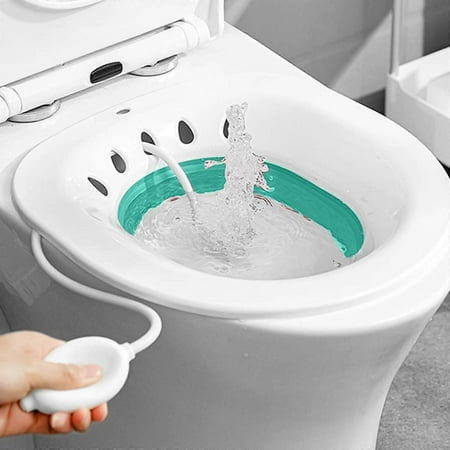 Foldable Sitz Bath for Toilet, Portable Sitz Bath Basin with Flusher ...